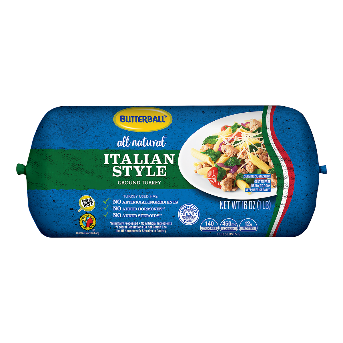 Fresh All Natural* Italian-Seasoned Ground Turkey Roll | Butterball
